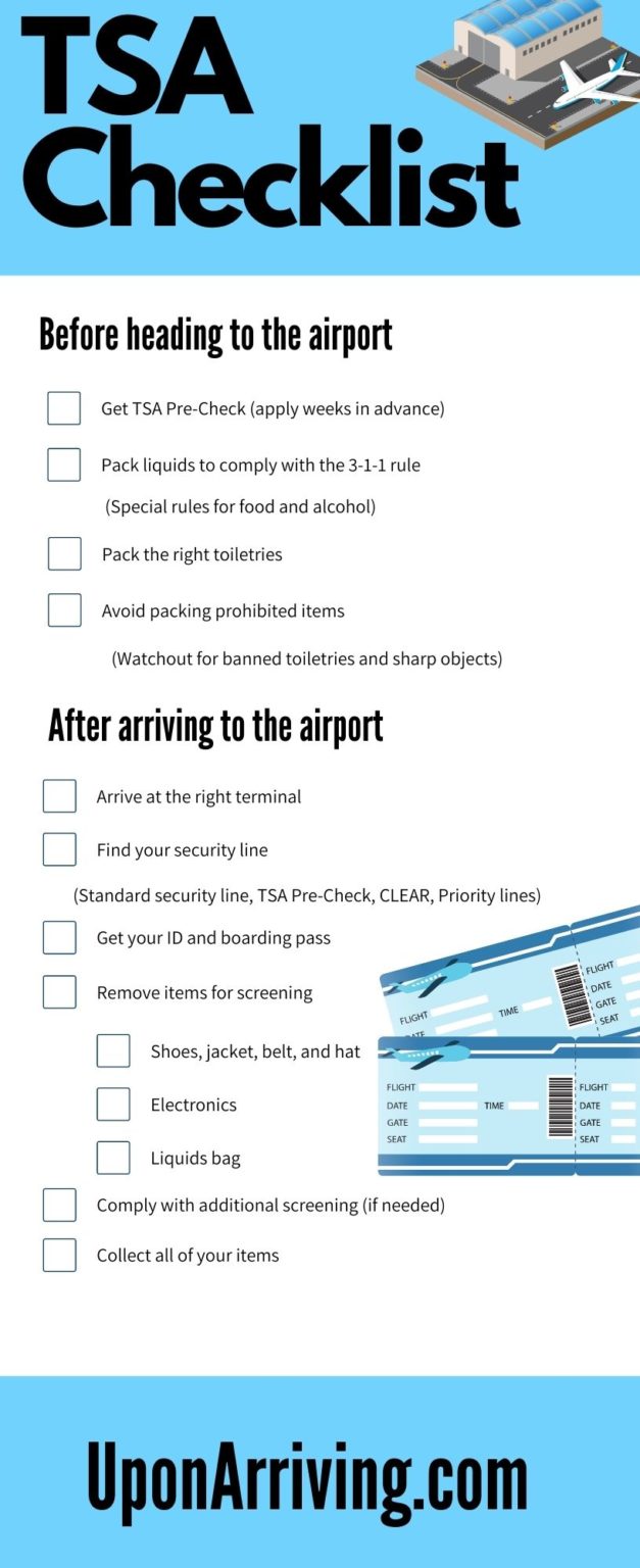 TSA Checklist (Tips & PDF) [2021] - UponArriving